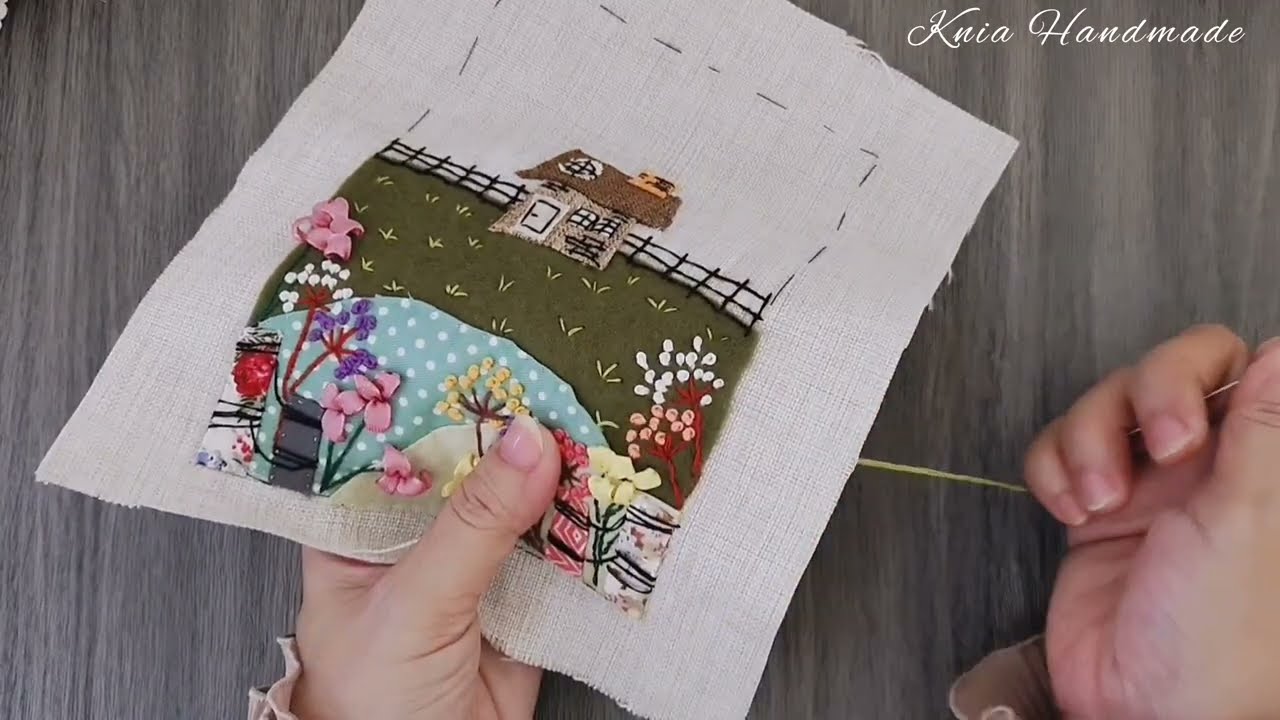DIY Patchwork Home Decor Embroidery - Embroidered Fabric Scraps Design ...