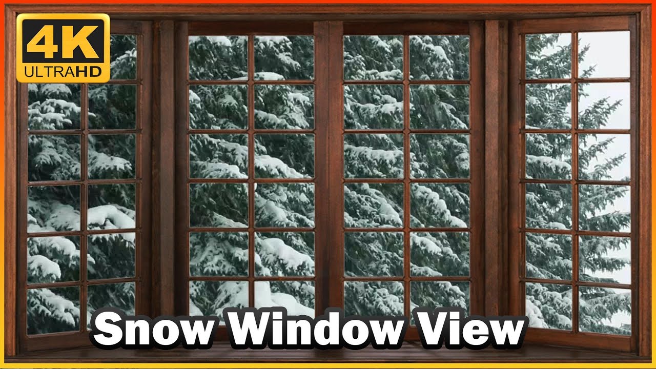 4K HDR Snow Window view - Relaxing, Calming, Ambience - YouTube