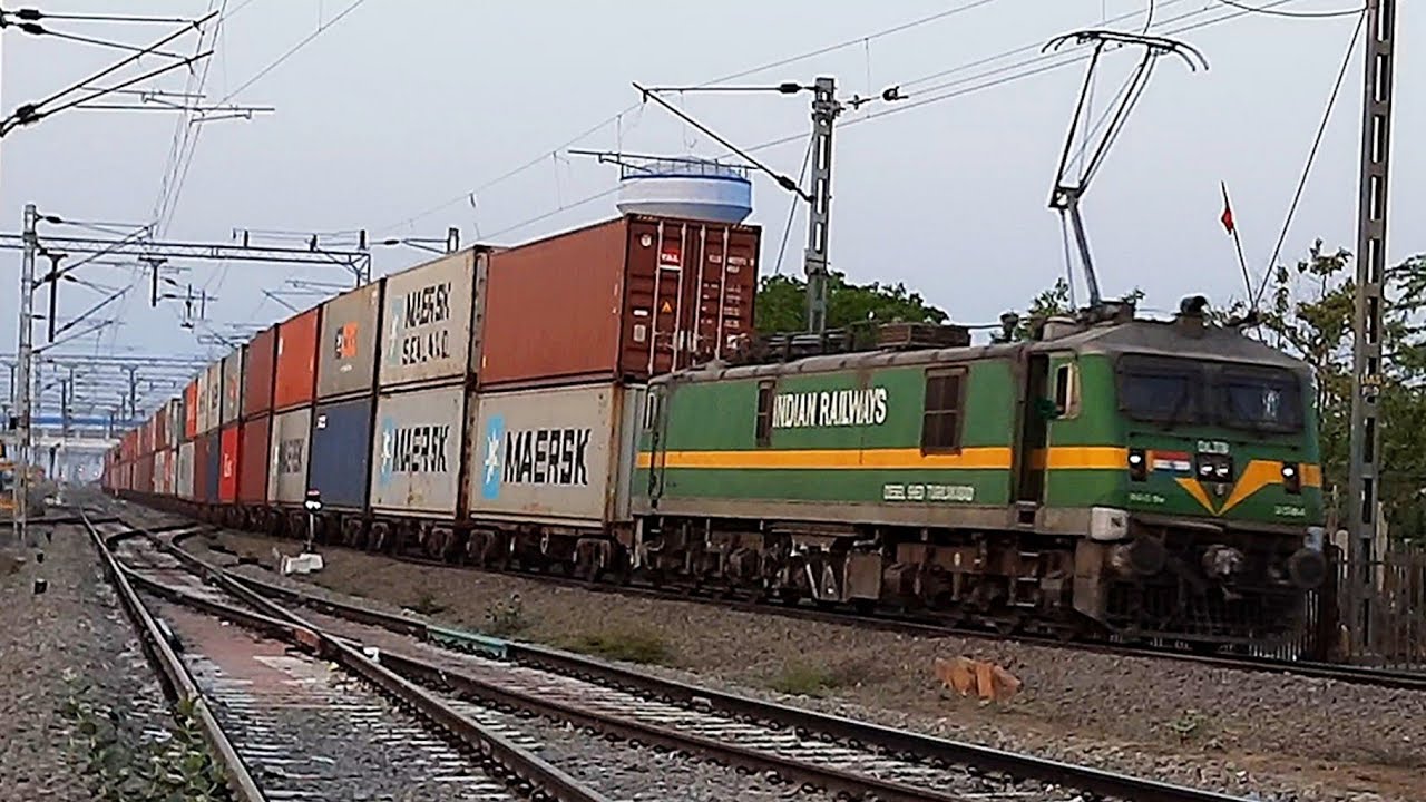 WAG9 with double stack towards Pipavav port & WDG6 G leading Tanker ...