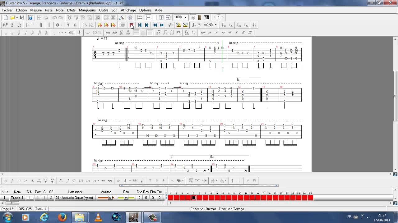 Endecha ( Francisco Tarrega) Guitar Pro Tab lesson - YouTube