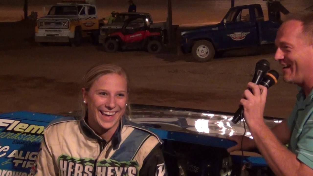 Alyssa Rowe in victory lane at Path Valley 9-24-16 - YouTube
