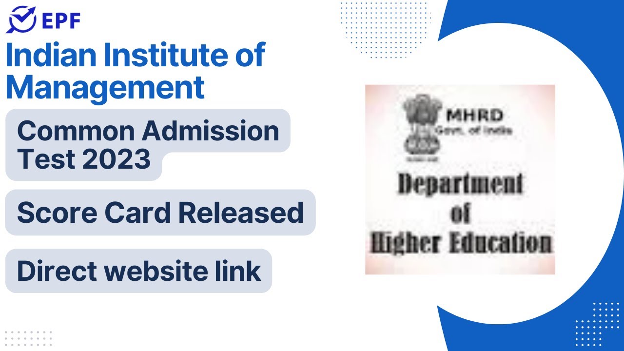 IIM || Common Admission Test 2023 || Score Card Released || - YouTube