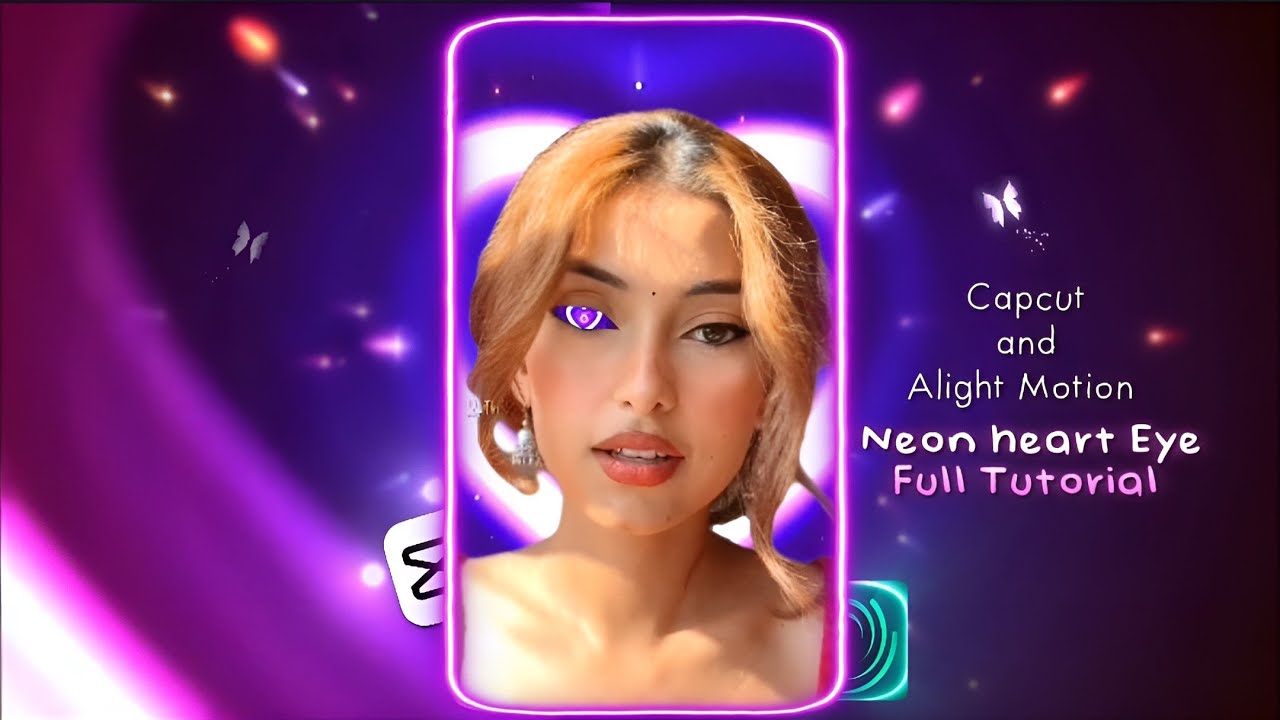 Make This Neon Heart Eye Edit in Capcut and Alight Motion 🦋😍 | Free ...