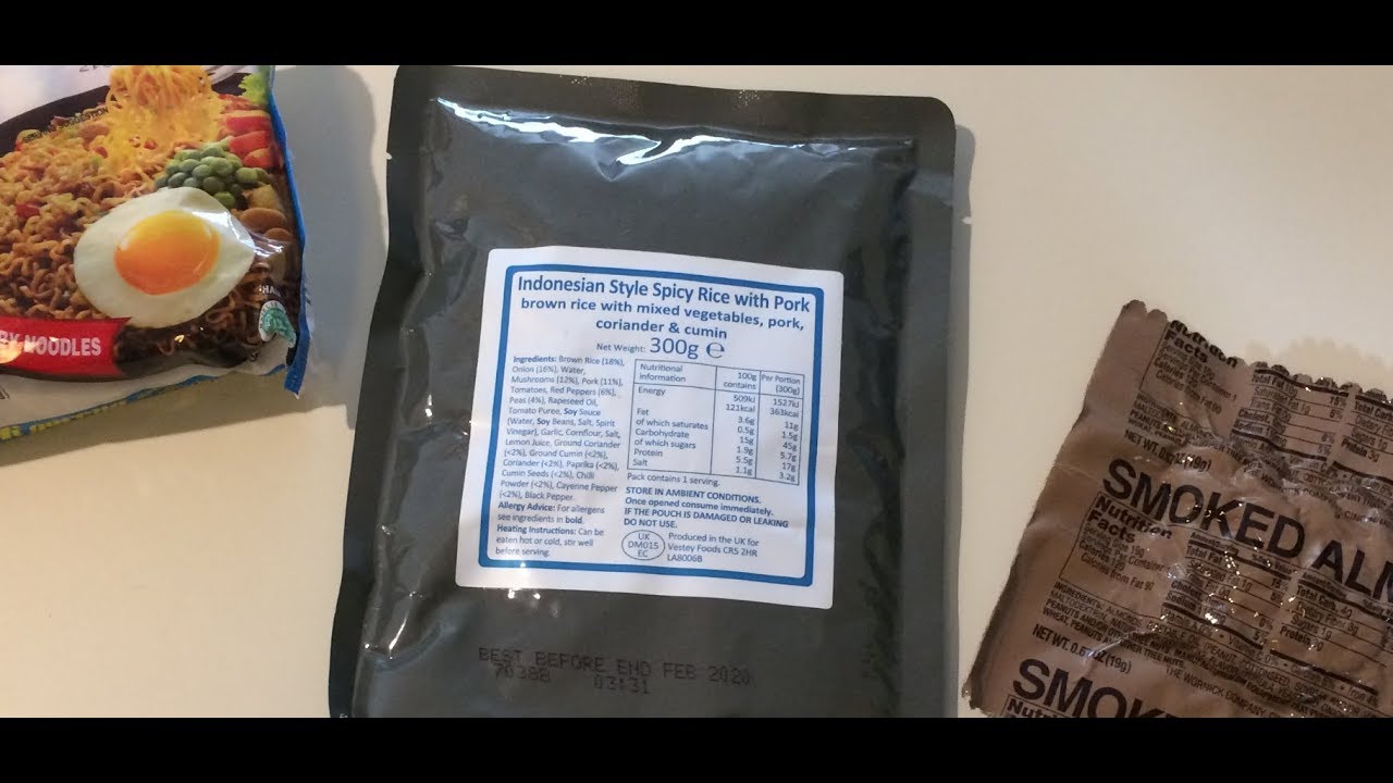 MRE: Indonesian Style Spicy Rice with Pork ~MRE Nation~ - YouTube