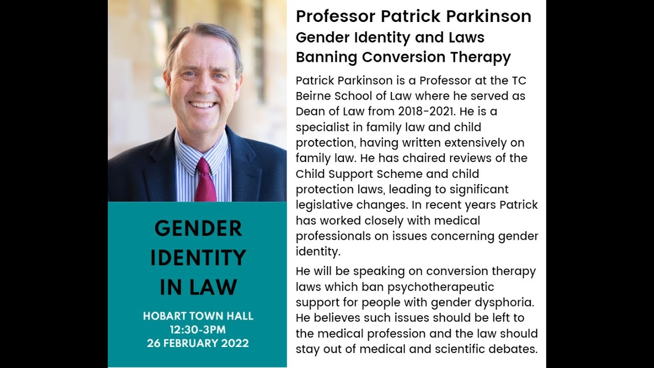 Professor Patrick Parkinson, Gender Identity in Law - YouTube