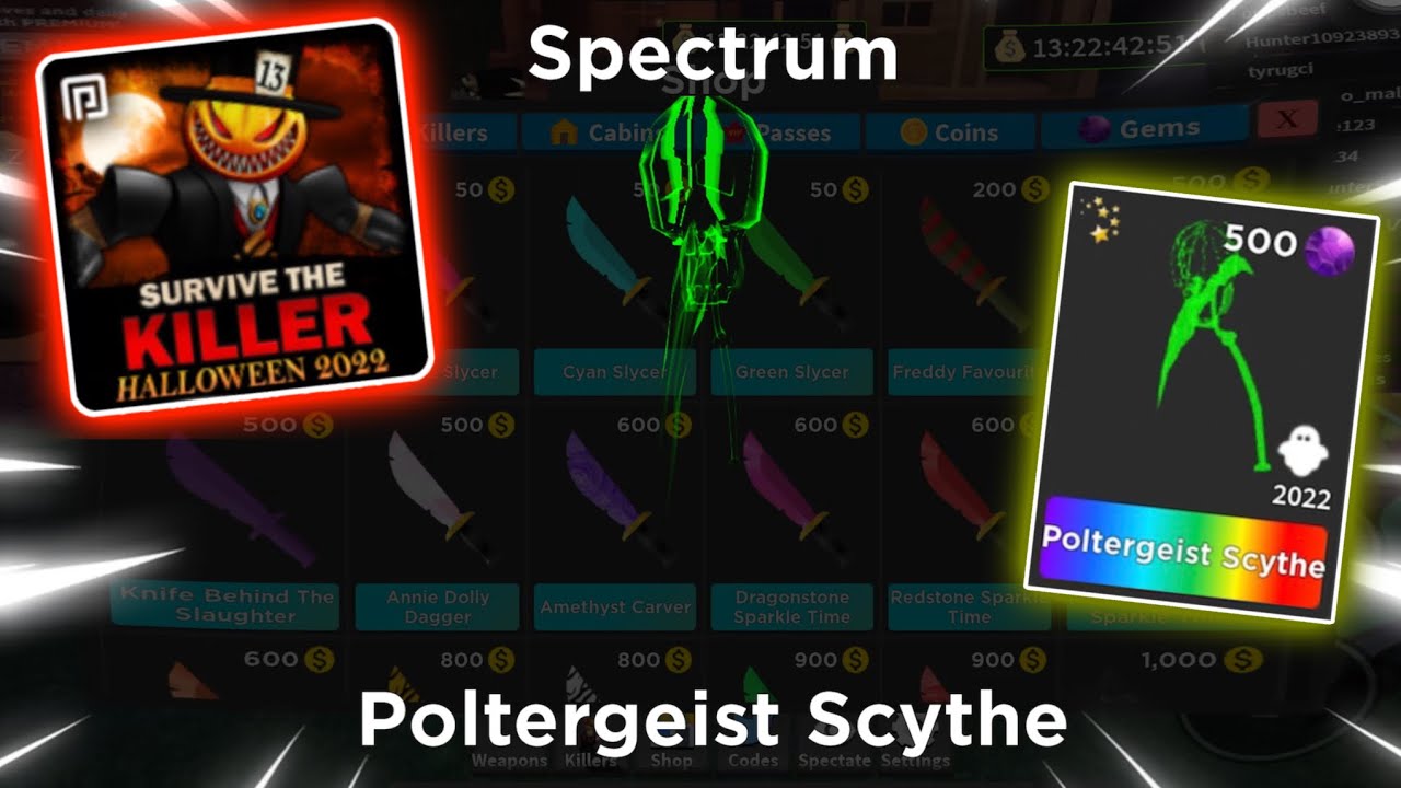 🎃GETTING POLTERGEIST SCYTHE! || Survive The Killer - YouTube