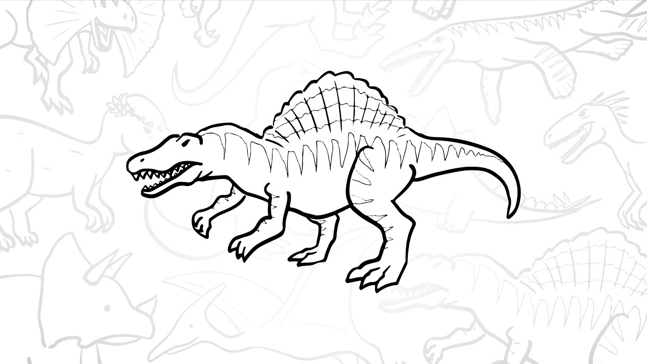 🦖 How to Draw a Simple Spinosaurus | Step-by-Step Lesson ️ - YouTube