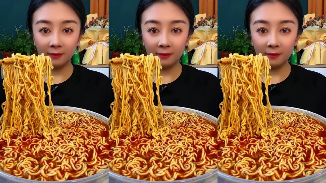 ASMR Eating food Noodles Spicy Mukbang yummy - YouTube
