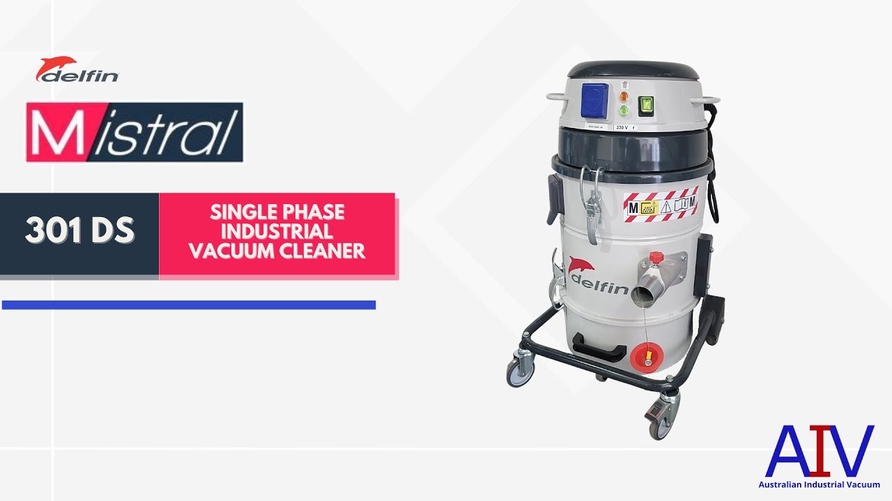 Delfin 301DS - Single Phase Industrial Vacuum - YouTube