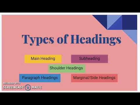 Types of Headings| CSEC EDPM