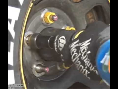lug nuts on nascar tire change - YouTube