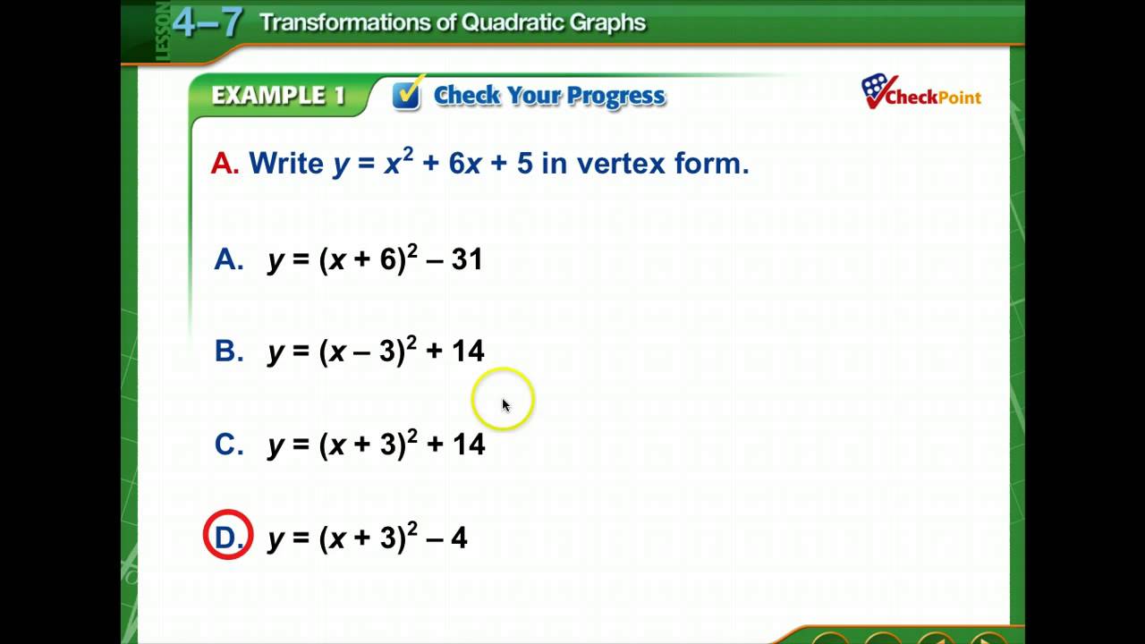 Transformations of Quadratic Graphs - YouTube