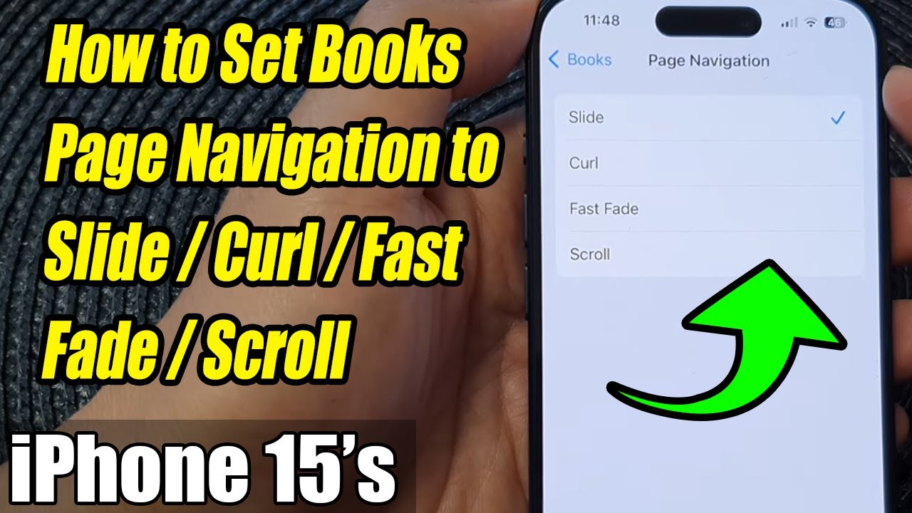 iPhone 15/15 Pro Max: How to Set Books Page Navigation to Slide/Curl/Fast Fade/Scroll - YouTube