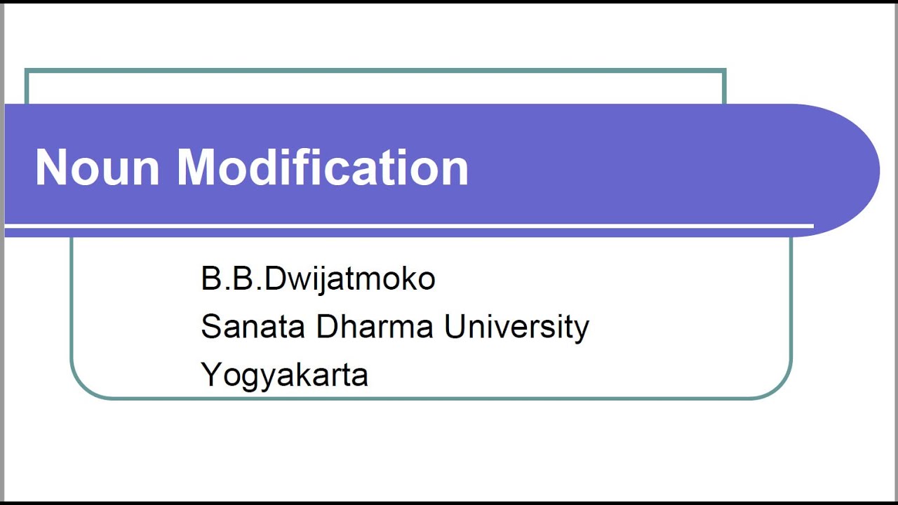 Noun modification - YouTube