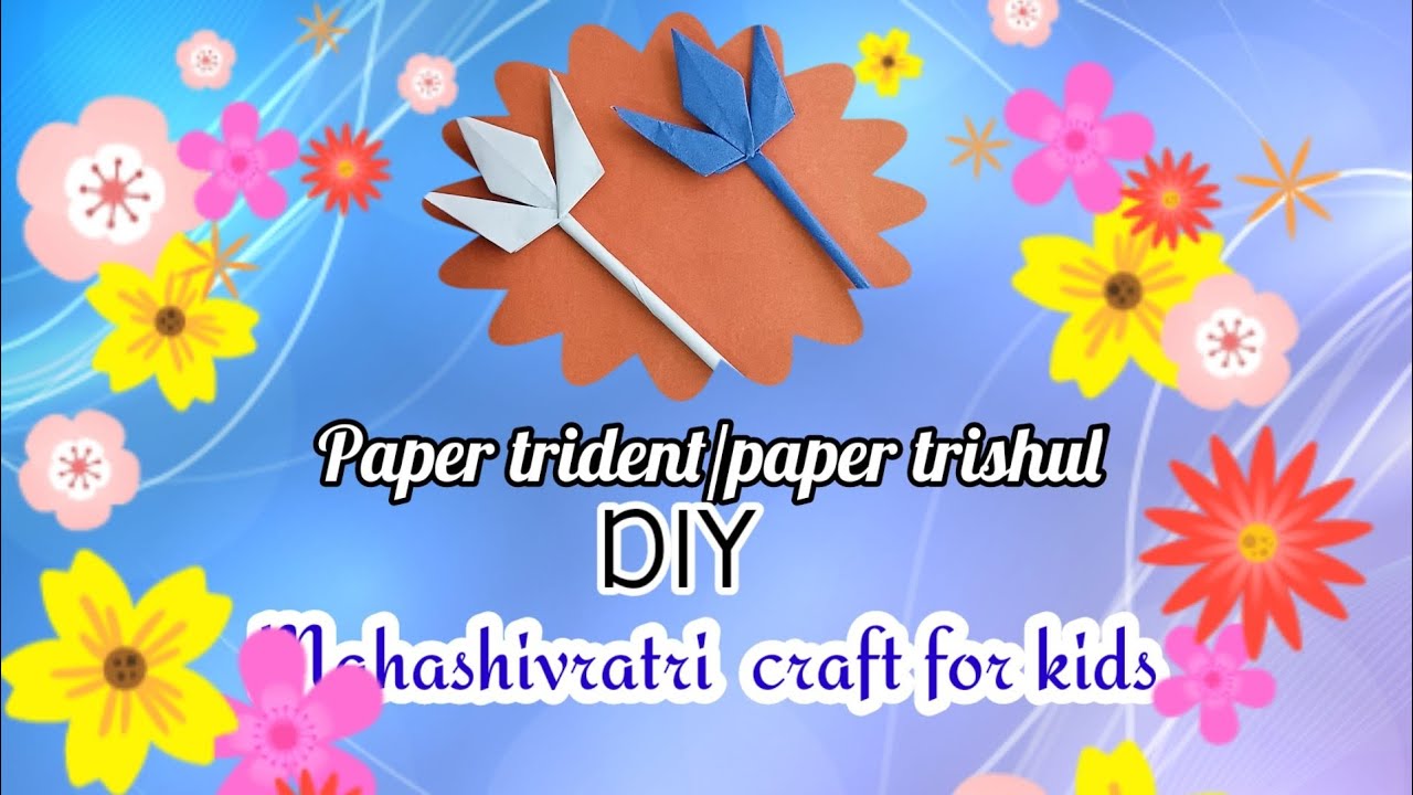 Paper trishul | Paper trident | DIY | Mahashivratri craft for kids ...