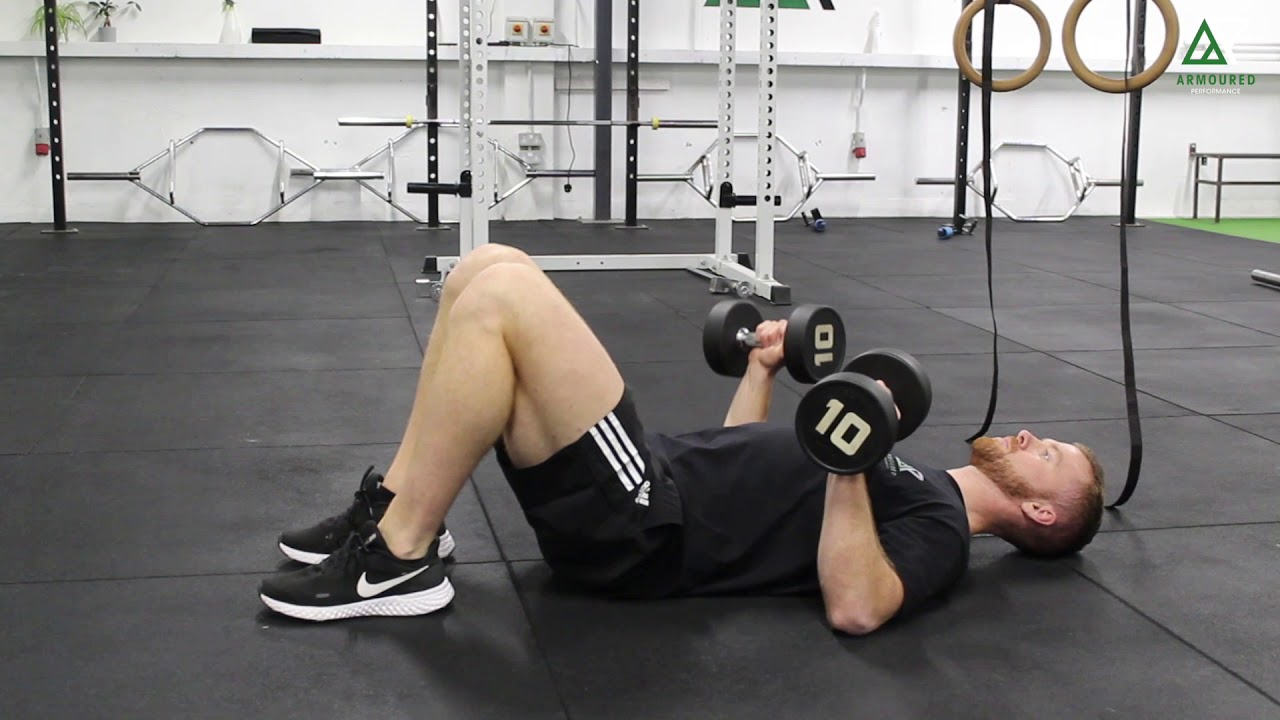 Alternating DB Floor Press - YouTube