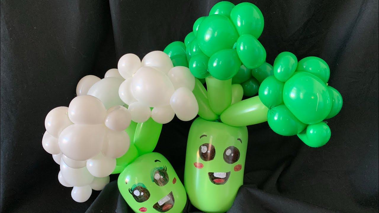 Broccoli and Cauliflower balloon tutorial. Tutorial de globoflexia ...