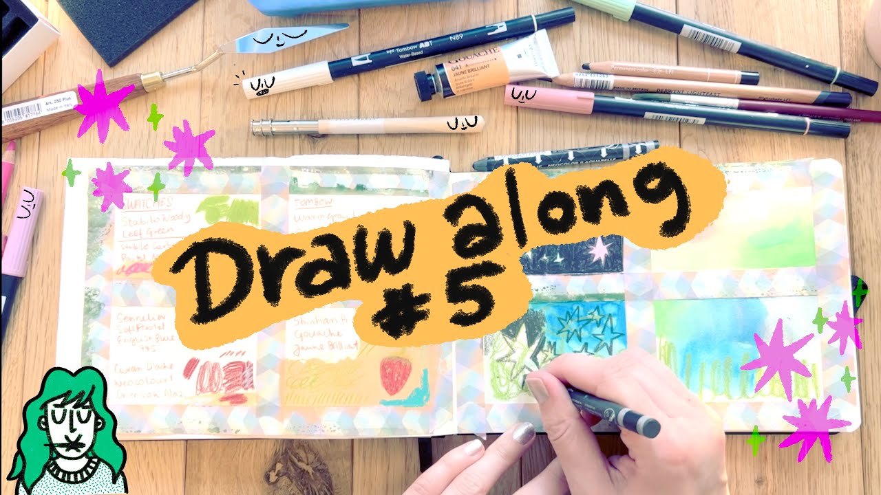 Starry Sky - Chill Draw With Me Sketchbook Session - YouTube