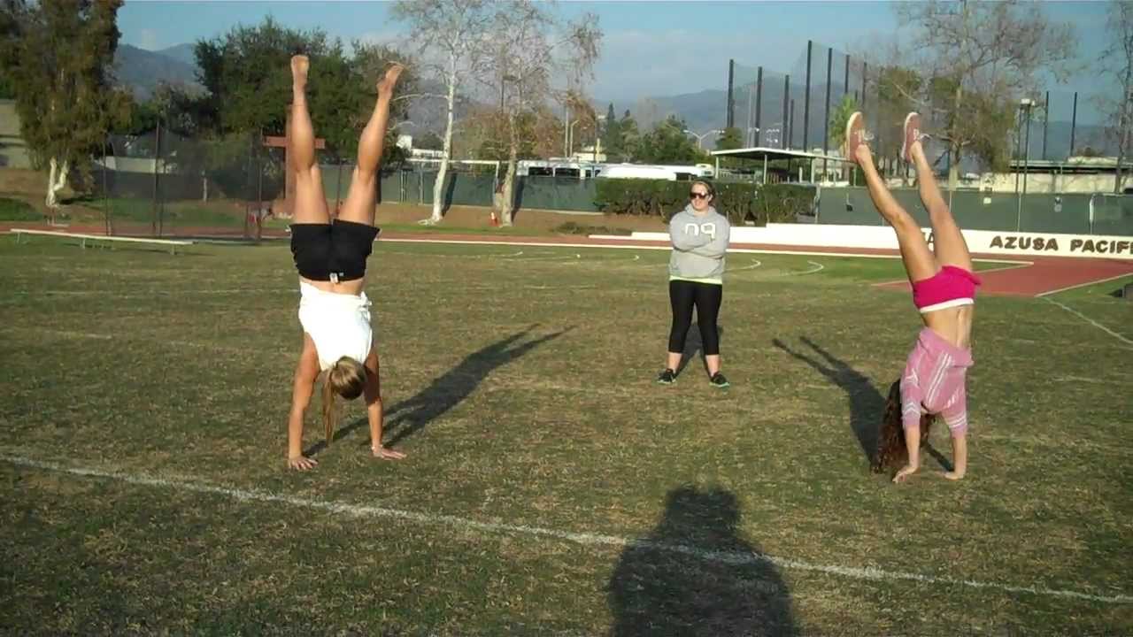 Handstand Competition on the field - YouTube