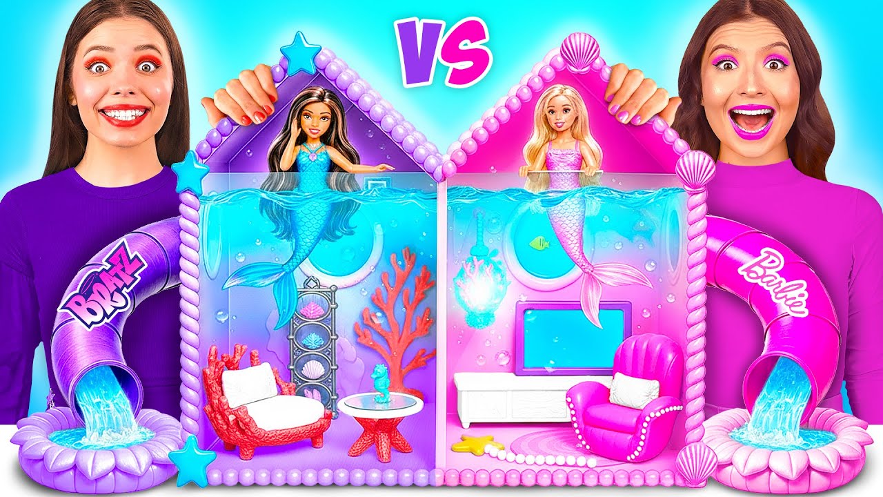 Case di un Solo Colore Sfida Barbie vs Bratz Sirena | Sfida Folle - YouTube