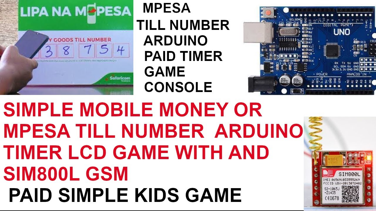 Arduino mpesa till number timer game console with sim800l gsm - YouTube