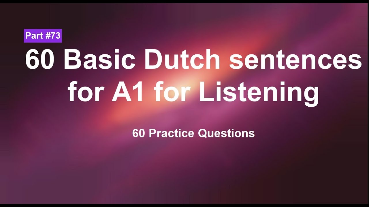 Online Dutch course part 73 – Vocabulary for beginners - YouTube