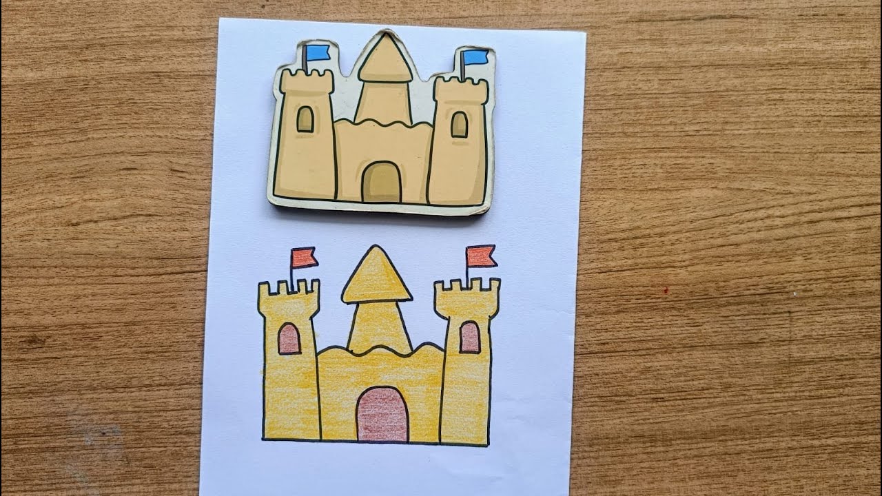 How to Draw a Sandcastle 🏰 Easy Summer Drawing for Kids | Step-by-Step ...