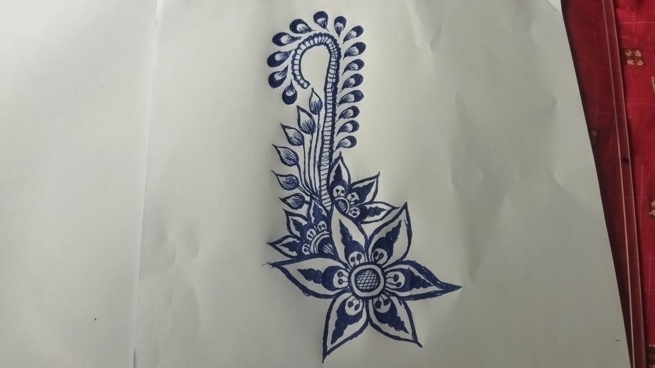 Easy mehandi disign drawing with pencil / Adorable mehandi Drawing on ...