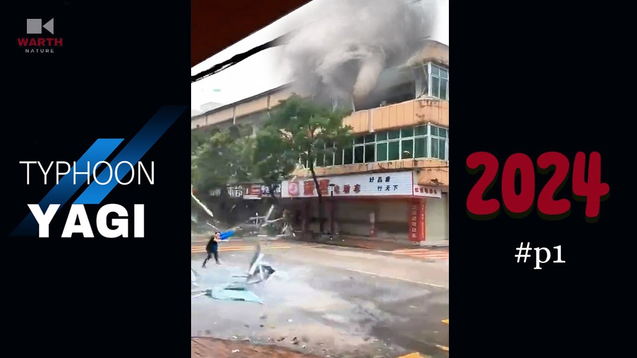 Compilation of moments when Typhoon Yagi hit Hainan, China | Recent ...