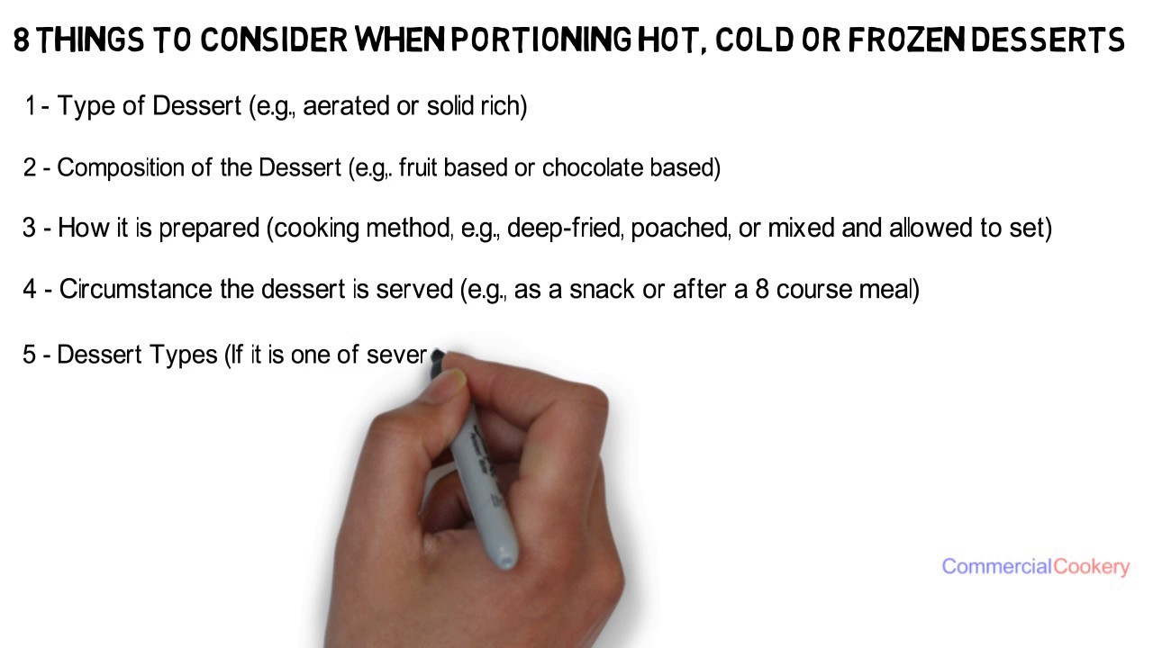 8 things to consider when portioning hot cold or frozen desserts - YouTube