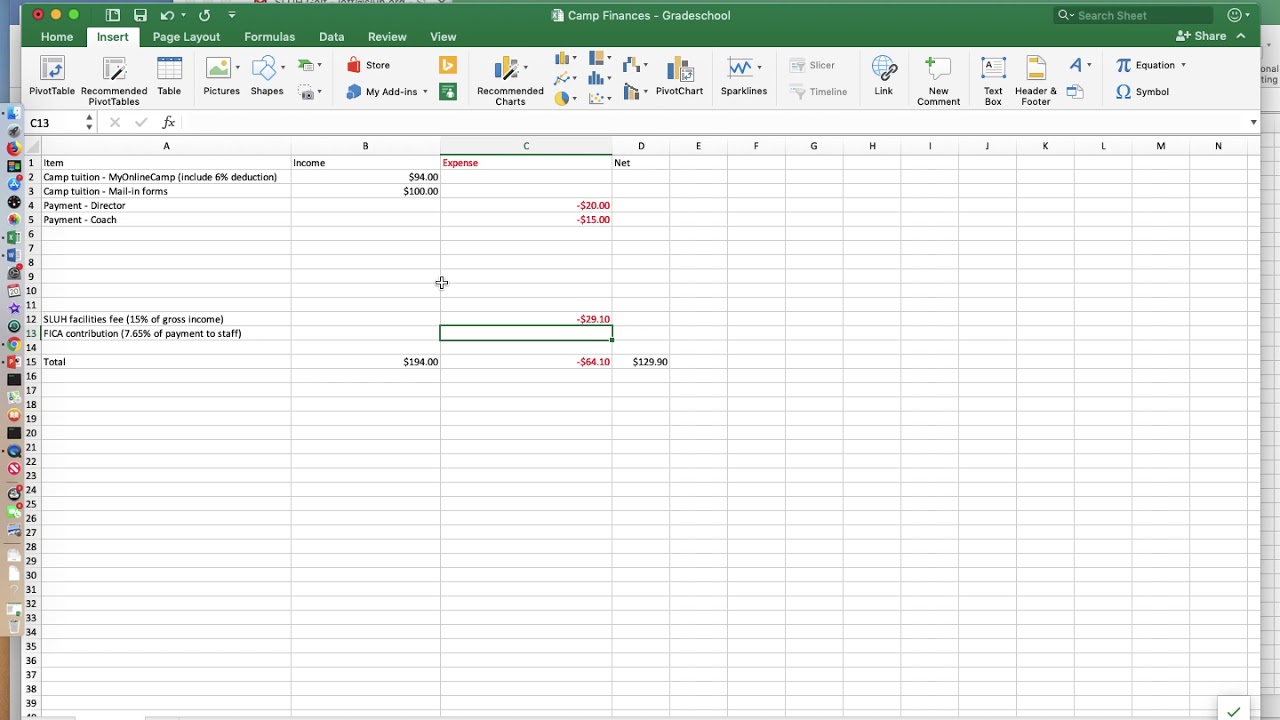 Camp Spreadsheets tutorial - YouTube