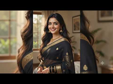Beautiful AI Bhabhi in Black Saree 🖤✨ | Cinematic Look #ShortsYa