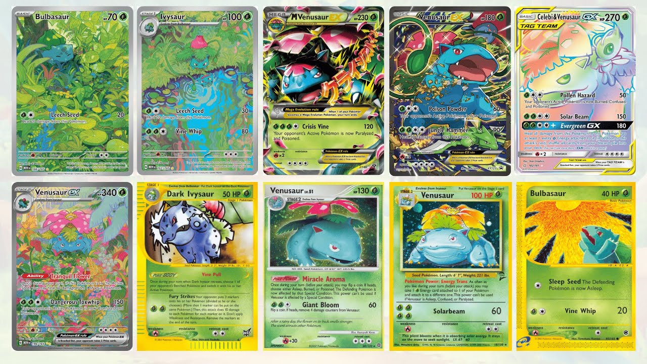 Pokemon TCG - All Venusaur Evolution Cards (Bulbasaur, Ivysaur ...