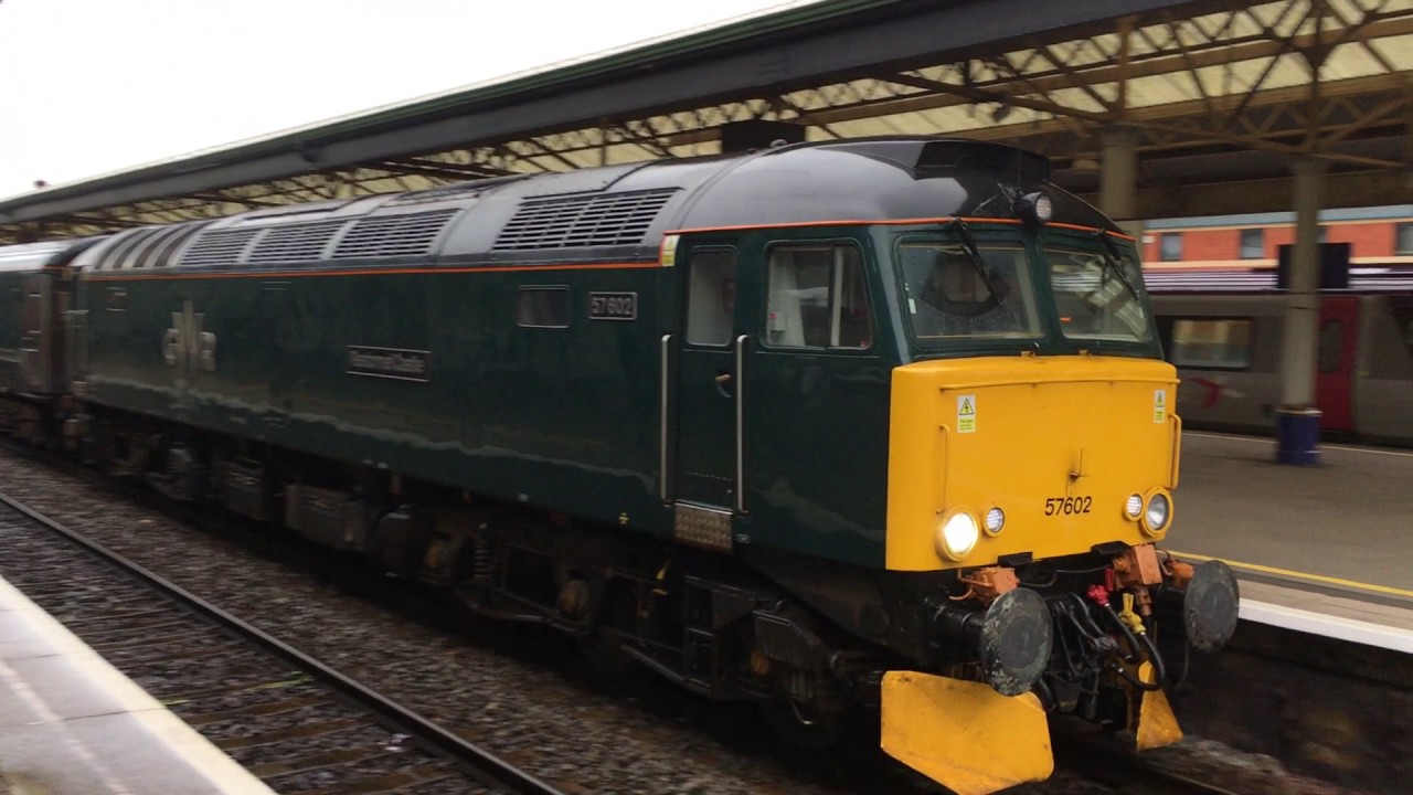 GWR Class 57 hauled short set departing Newton Abbot - YouTube