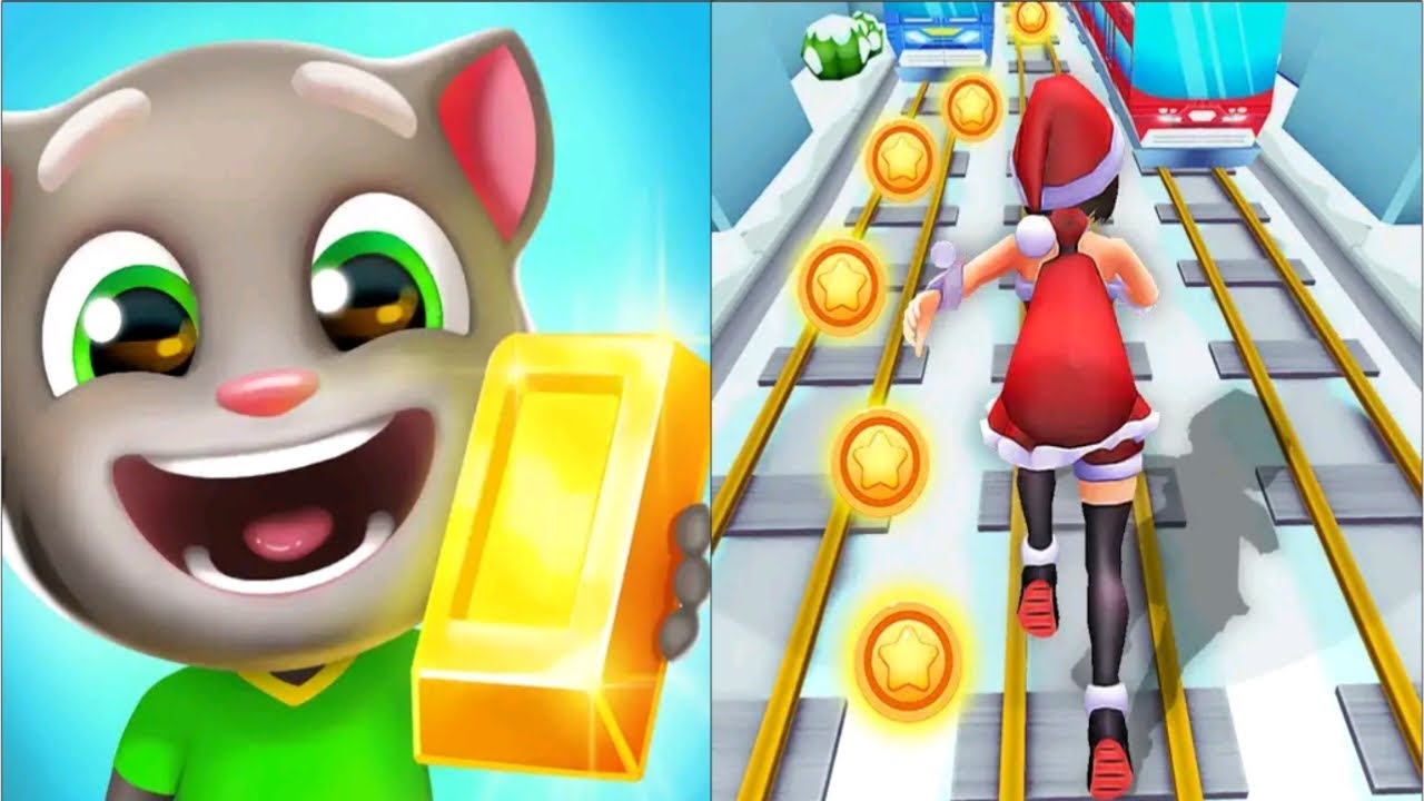 Elf Angela Gold Run vs Subway Santa Princess - Gameplay HD - YouTube