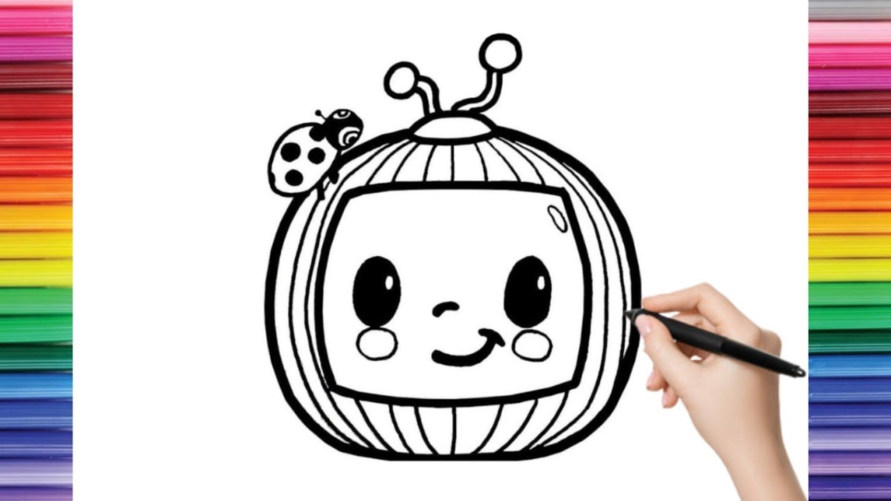 How to Draw Cocomelone | Cocomelone logo drawing step by step| Easy ...