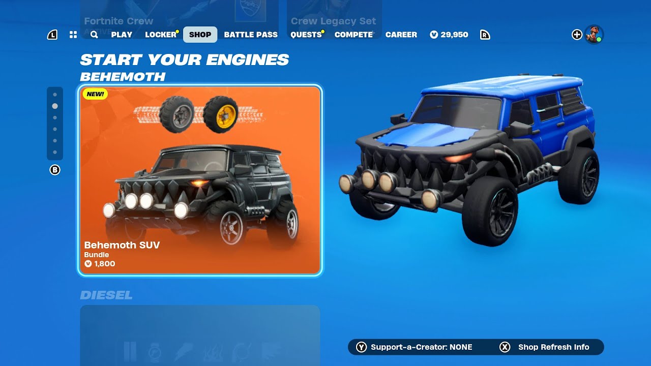 FORTNITE BUYING BAHEMOTH SUV - YouTube