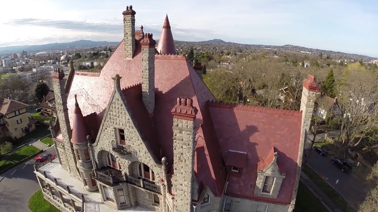 Craigdarroch Castle Aerial Flyover - YouTube