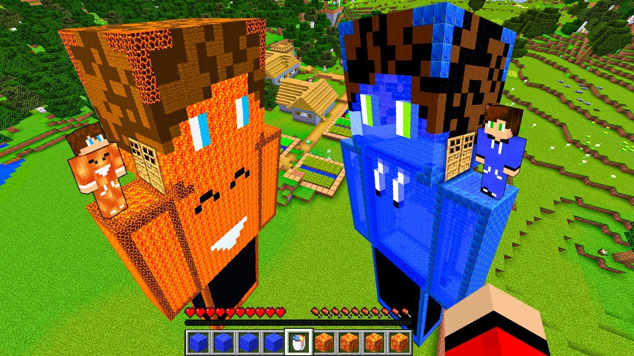 KTO ZBUDOWAŁ NAJWIĘKSZY DOM z LAWY i WODY w Minecraft! DOM WEWNĄTRZ ...