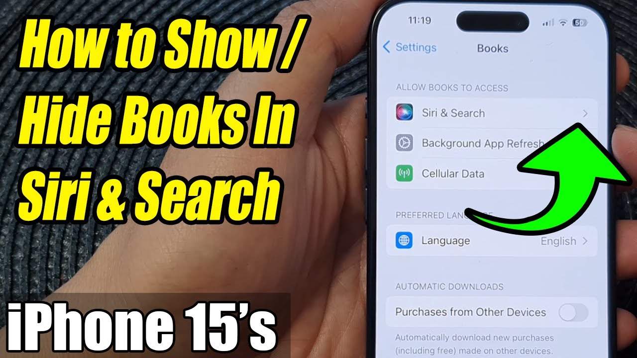 iPhone 15/15 Pro Max: How to Show/Hide Books In Siri & Search - YouTube