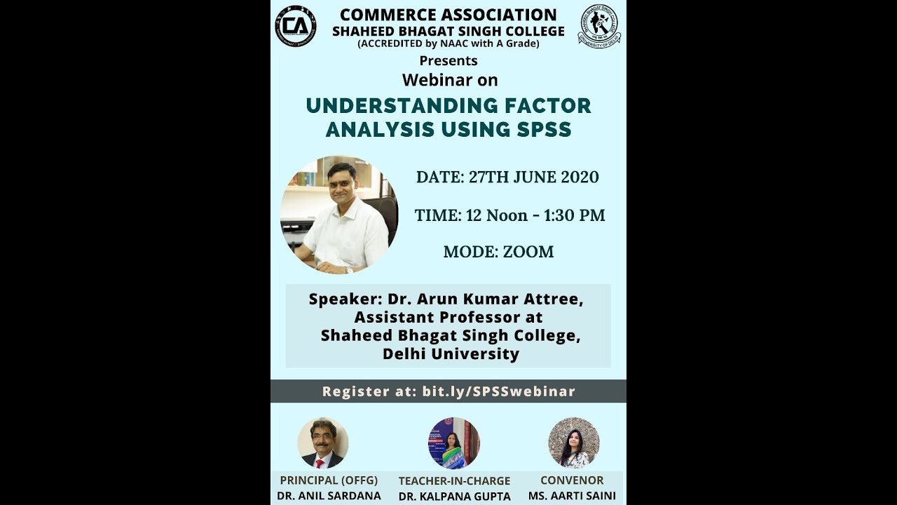 Understanding Factor Analysis Using SPSS | Dr. Arun Kumar Attree | SBSC ...