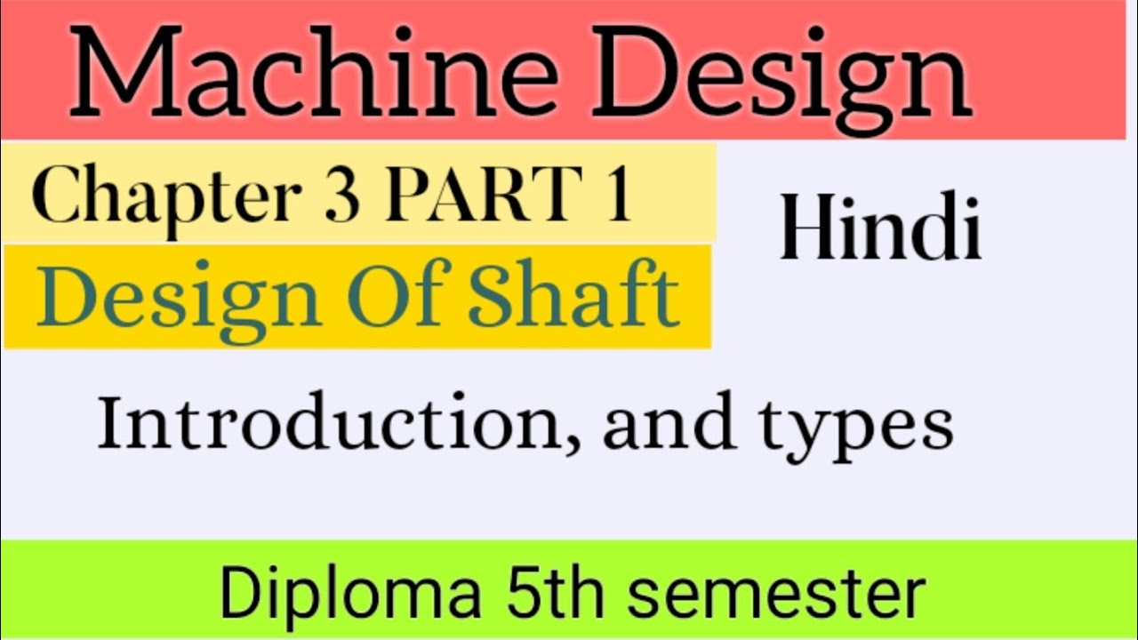 Design of Shaft basic Introduction l Machine Design Diploma 5the sem ...