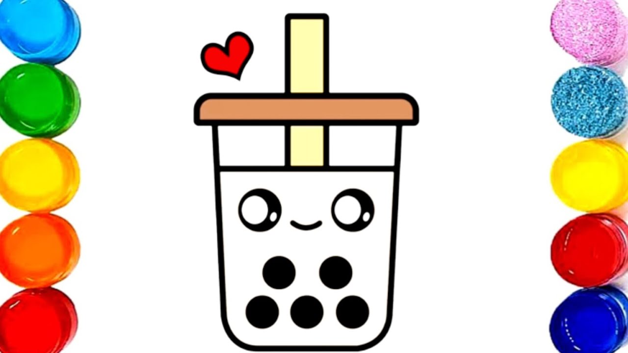 Easy Cute Cold Drink drawing |🍷| How to draw Cute Drink for kids and ...