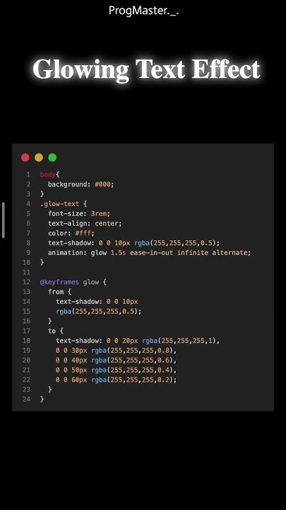 Creating Glowing Text Effect In Html Htmltutorial Html Css Coding Programming Glowing