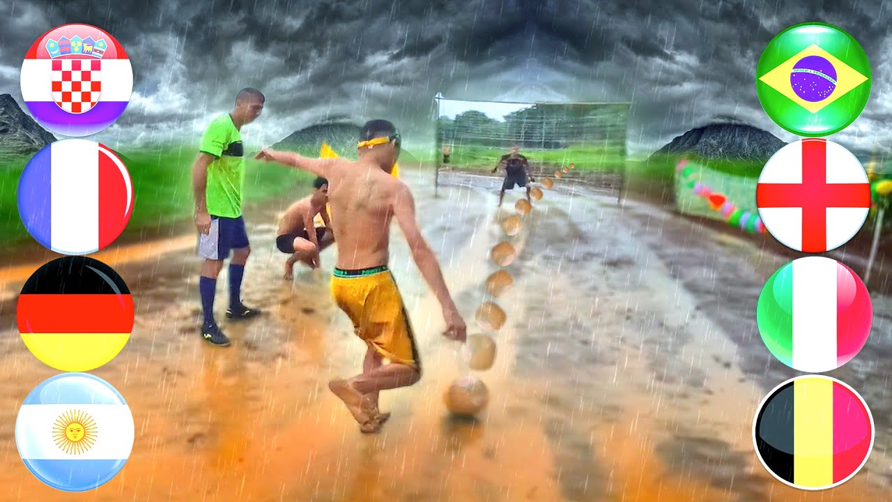 COPA DO MUNDO DE PÊNALTIS NA CHUVA E NA LAMA NO GOL DE BAMBU - YouTube