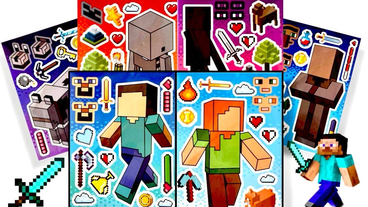 [paper diy] Minecraft / DIY Sticker book asmr - YouTube
