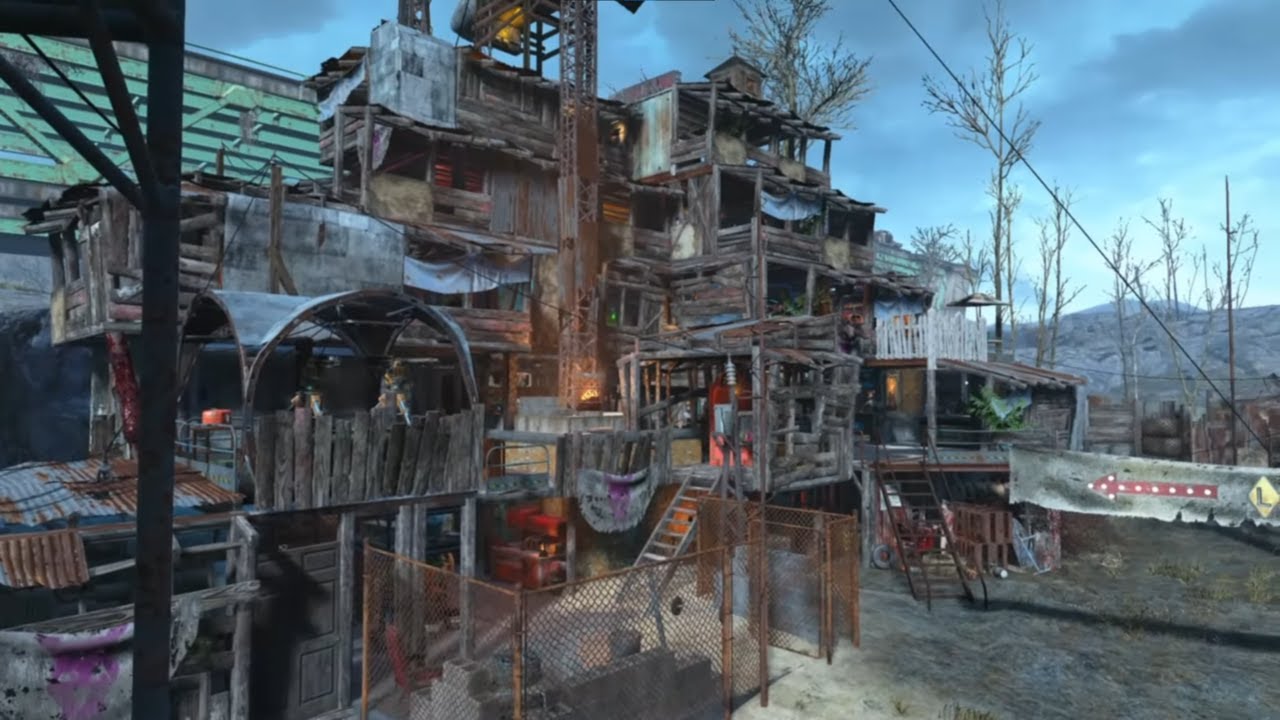 Outpost Zimonja -'Pack tower' raider build (no mods) FALLOUT 4 - YouTube