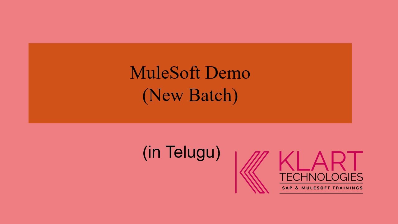 MuleSoft Training | New Batch |Demo 2 | Basics - 2 - YouTube
