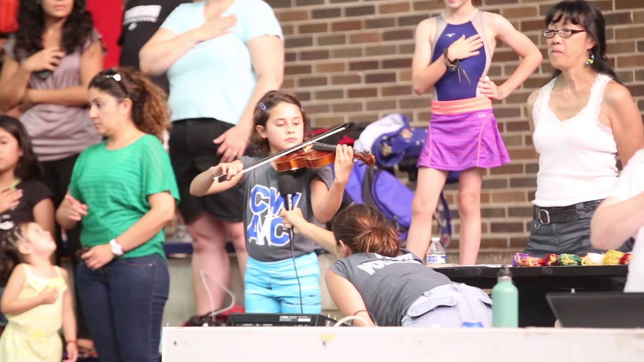 Maya Performs the National Anthem at the UIC Natatorium - YouTube