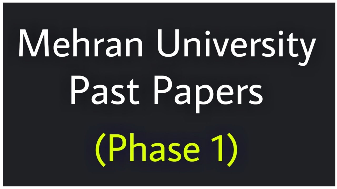 Mehran University Phase 1 Mcqs||Muet Past Papers 2022 Phase 1||Pak MCQS ...